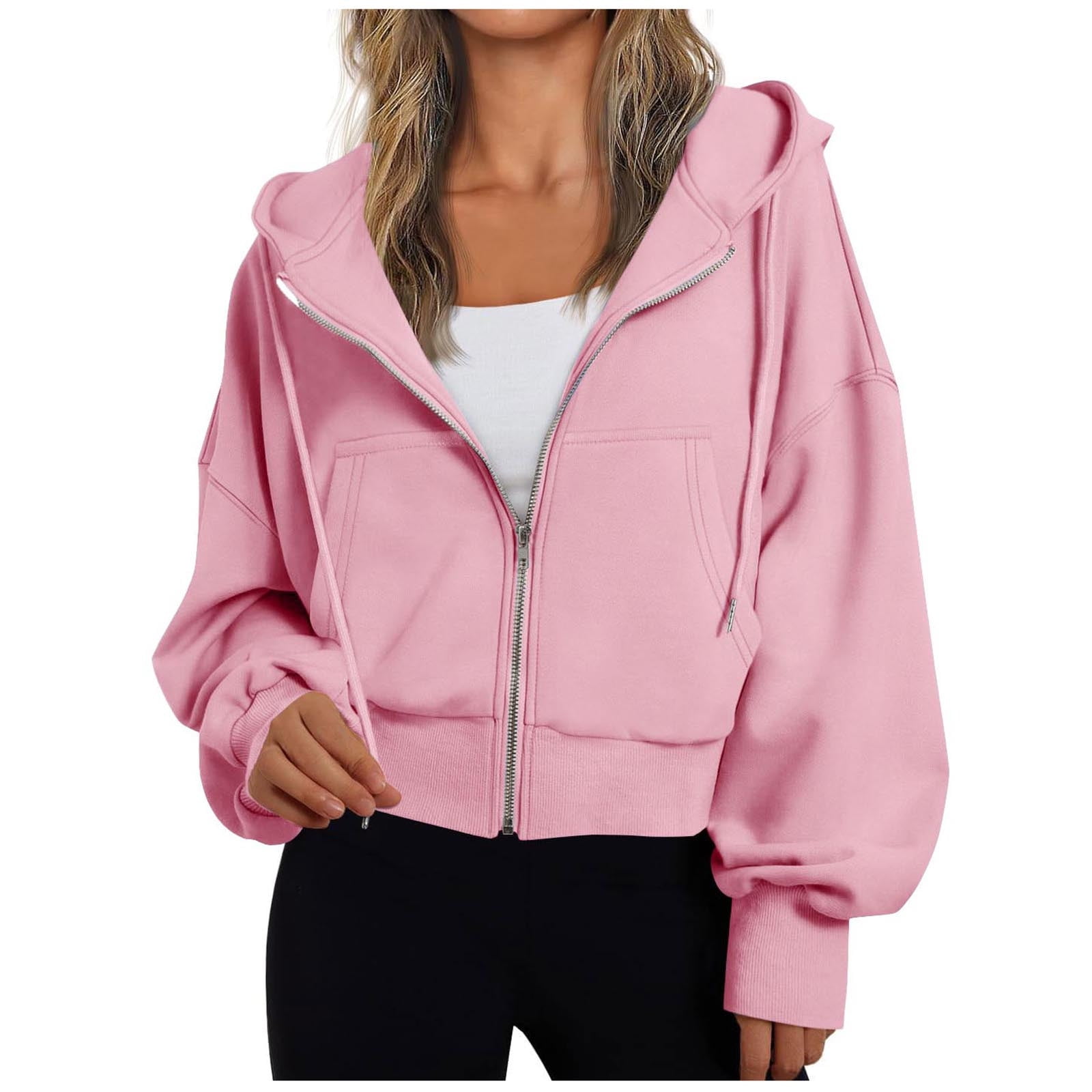 Click here for Cfhntfmh Zip Up Hoodie Women Long Sleeve Drawstrin... prices