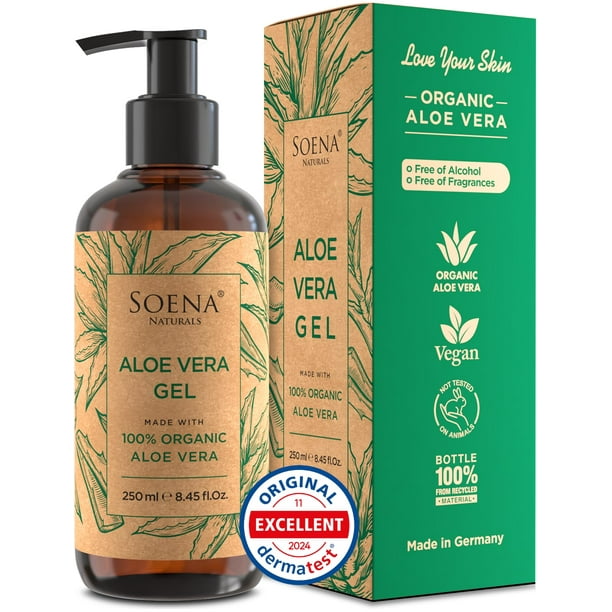 Gel de aloe vera Soena Naturals, orgánico y vegano, 100 ml, Alemania ...