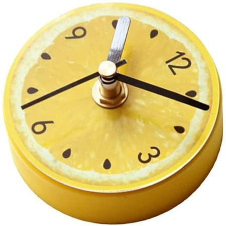 Refrigerator Magnet Clock Yellow Lemon Fruit Clock Decorative Fridge ...