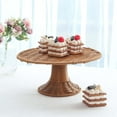 Efavormart Natural Plastic Rattan Wicker Pedestal Cake Stand, Round ...