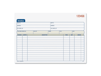 DC5840 Invoice Book, 2-part, Carbonless, 50 ST per BK (Pack of 10 ...