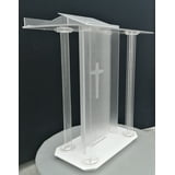 EQCOTWEA Church Podium Clear Transparent Lectern Acrylic Plexiglass ...