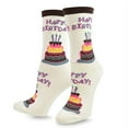 TeeHee Women Happy Birthday Cotton Crew Socks 4-Pack (Queen of the day ...