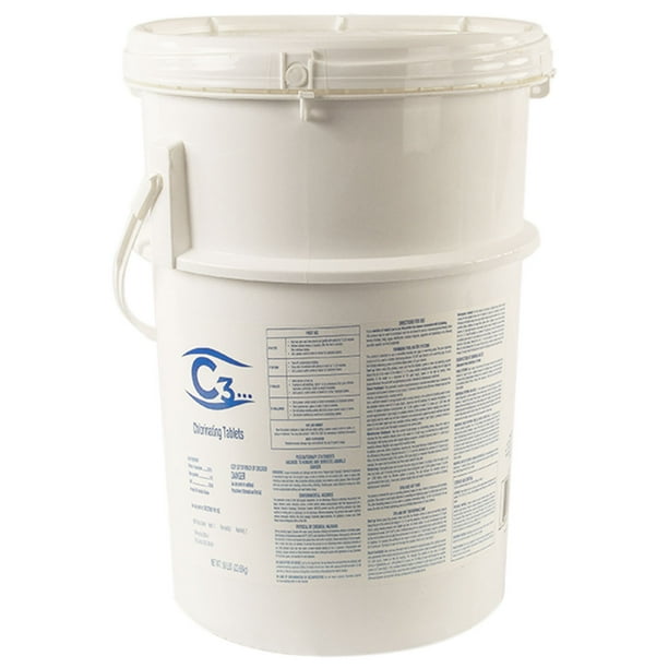 C3 3" Stabilized Chlorine Tablets for Swimming Pool and Hot Tubs | 50 ...