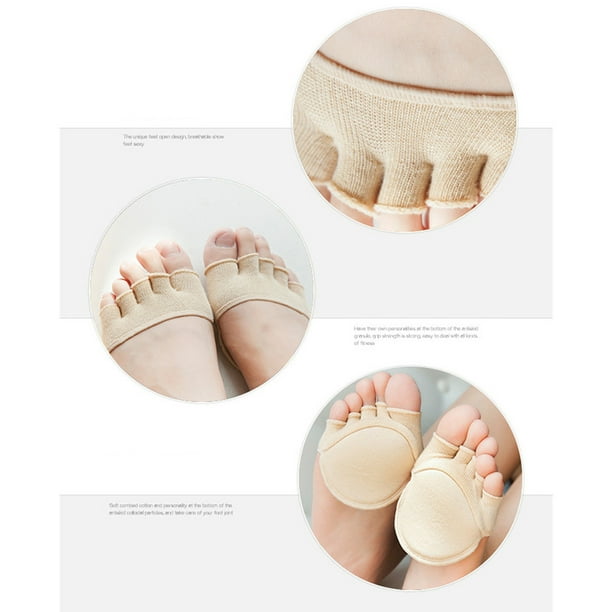 Summer Thin Toe Socks No Heel Open Toe Sweat-absorbent Anti-slip Half ...