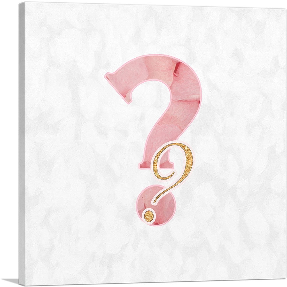 ARTCANVAS Chic Pink Gold Alphabet Question Mark Symbol Canvas Art Print ...