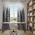Black Forest Mist Scenery Sheer Curtains for Living Room Bedroom ...