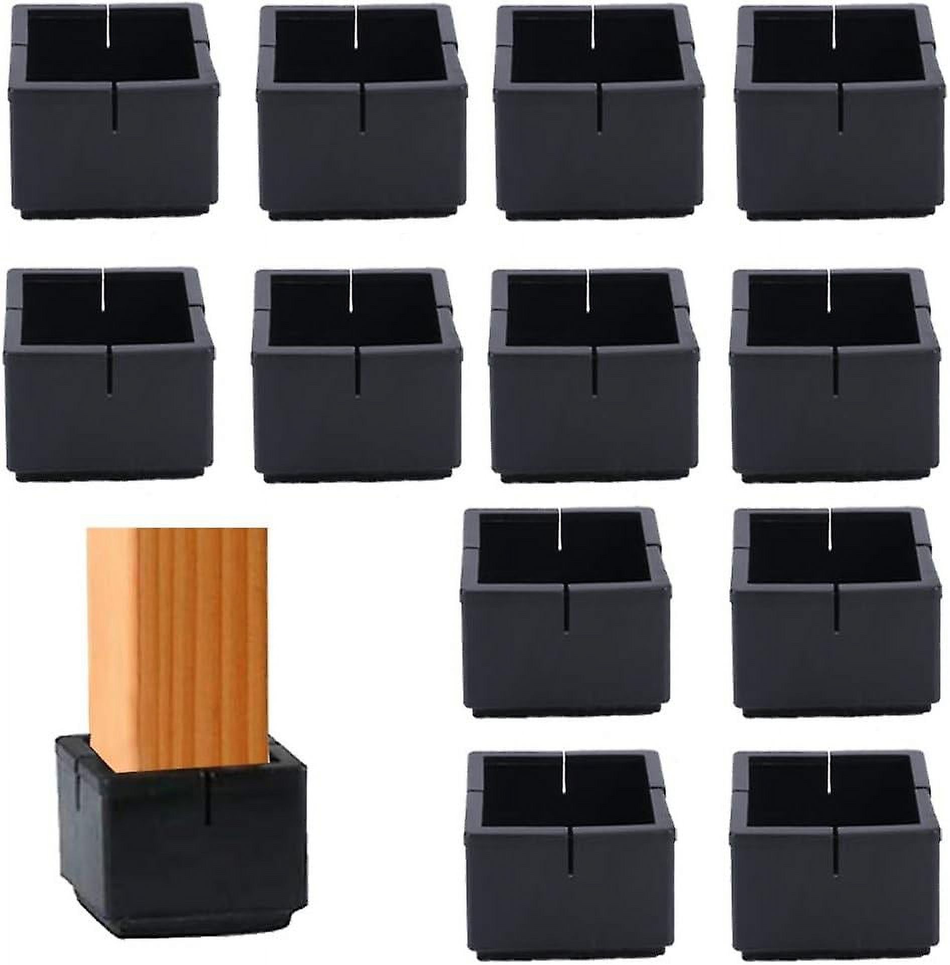 12 protectores de patas de silla cuadrados de PVC de 49-53 mm para ...