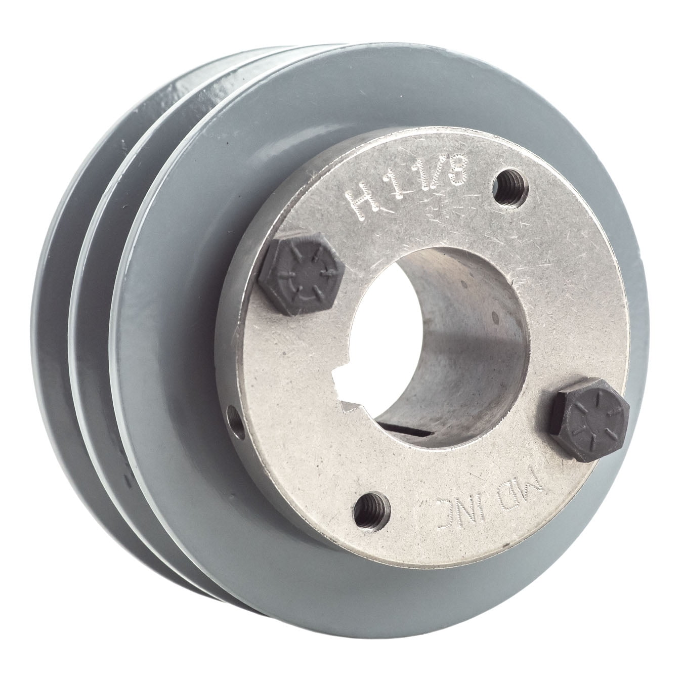 Cast Iron 3.5" Dual Groove Belt A Section 4L Pulley w/ 1-1/8" Sheave ...