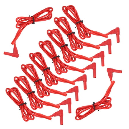 Fafeicy J.70018 10 Sets Multimeter Test Line, 4mm Male To Male Leads ...