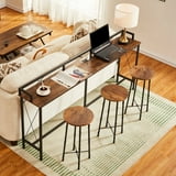 VECELO 55.1" Console Table with 2 Outlet and 2 USB Ports, Industrial ...