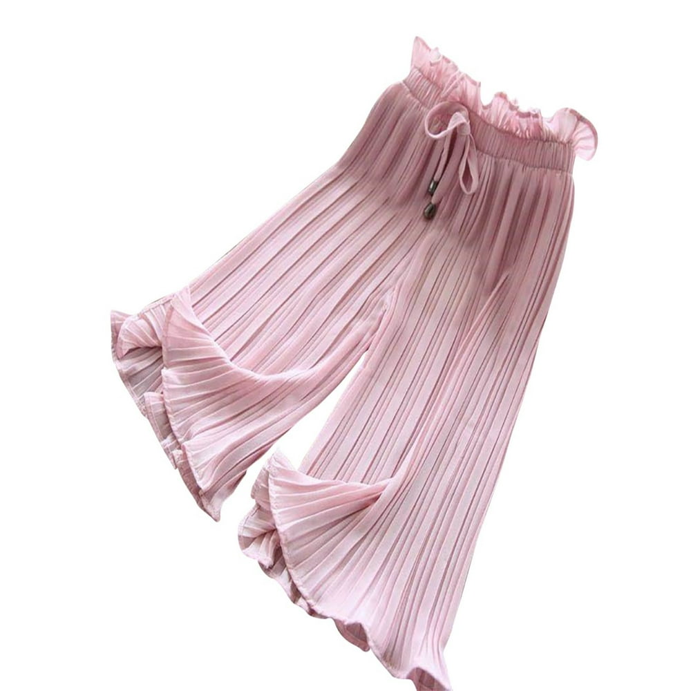 Luxsea - Luxsea Toddler Girls Wide Leg Ruffle Pants Summer Breathable ...
