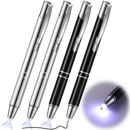 4 Pieces Lighted Tip Pen Ballpoint Pen with Light Bright White ...