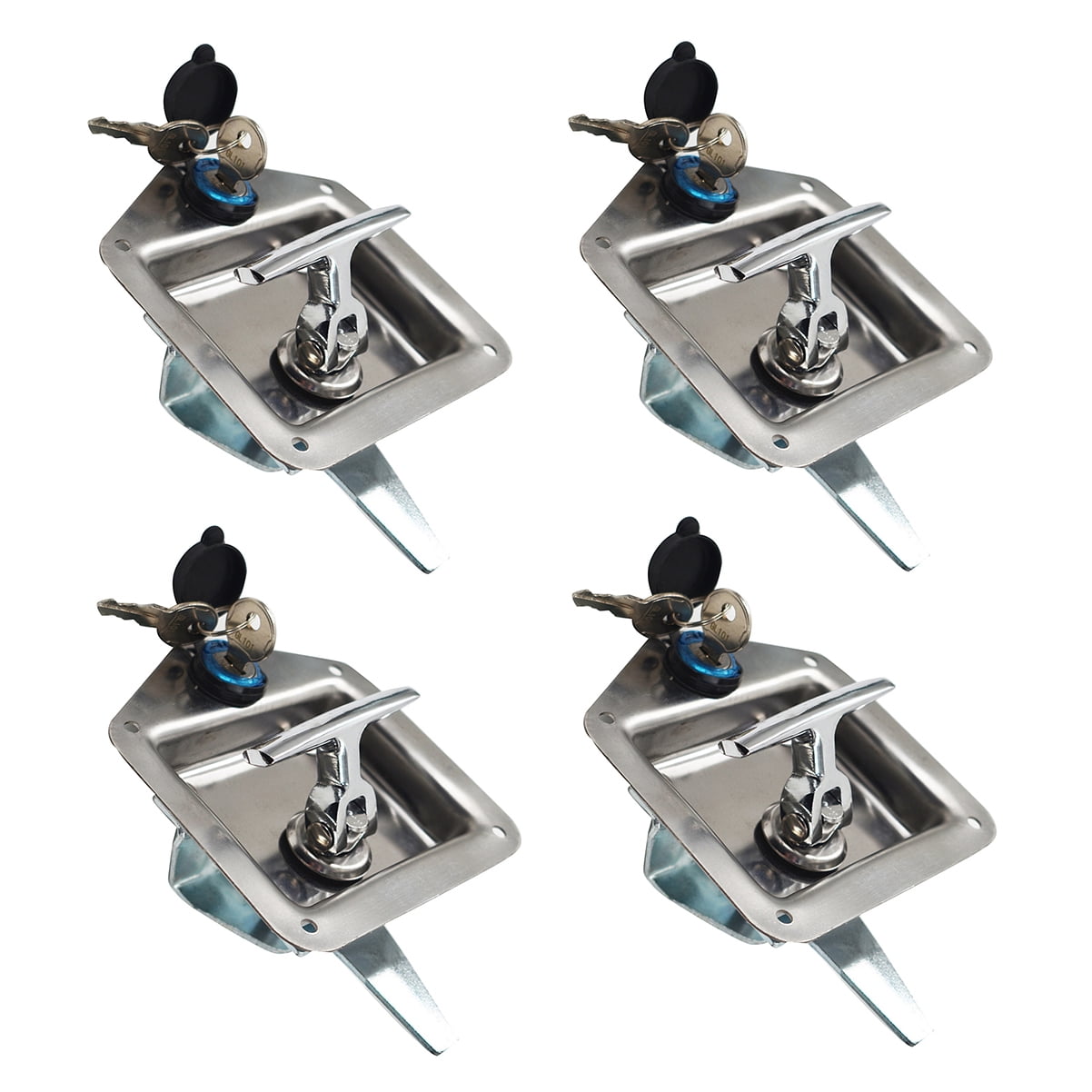 Toolbox Door Latches, T-Fold Handle Stainless Steel Lock w/ Gasket ...