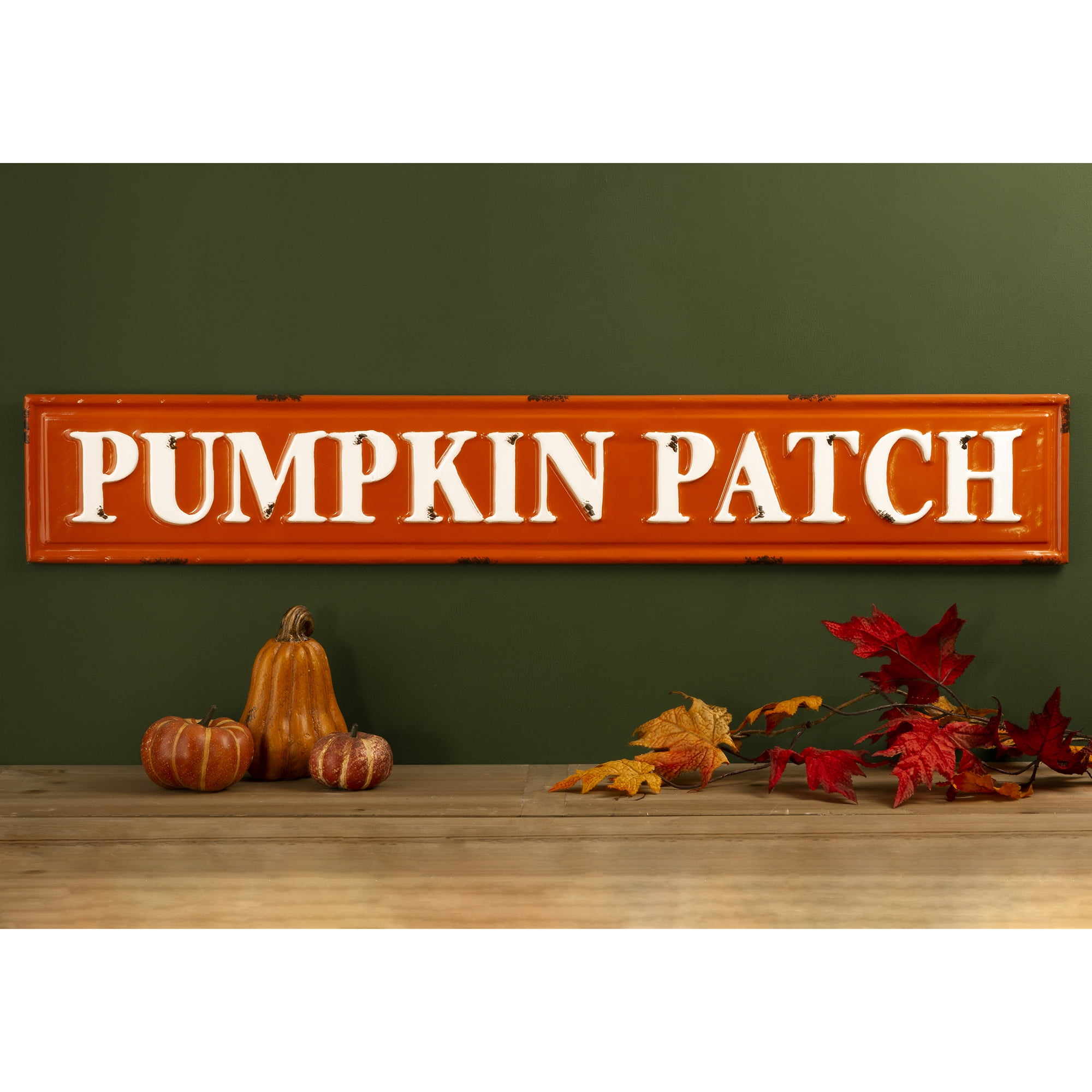 Glitzhome Enameled Metal "PUMPKIN PATCH" Wall Sign - Walmart.com