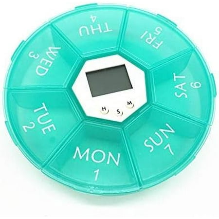 AVEKI Pill Dispenser Timer,Portable Storage kit,4 Alarms 7 divisions ...