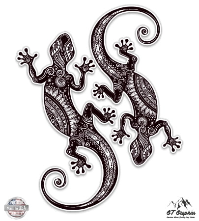 Artistic Lizards Set of 2 - 4" Each Vinyl Stickers - For Car Laptop I ...