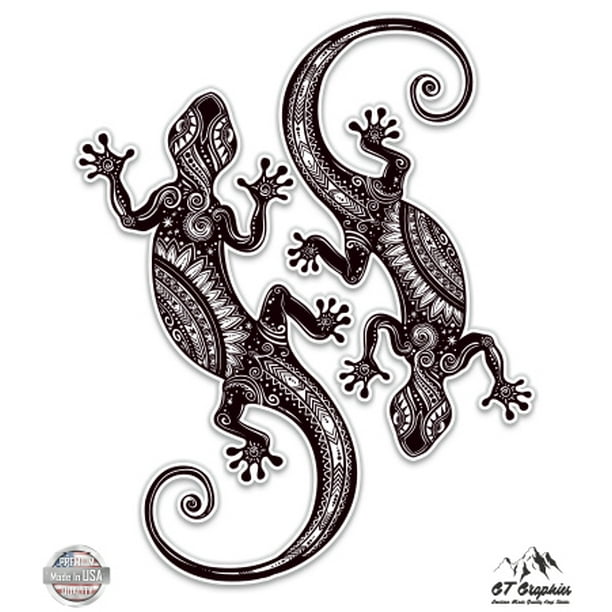 Artistic Lizards Set of 2 - 4" Each Vinyl Stickers - For Car Laptop I ...