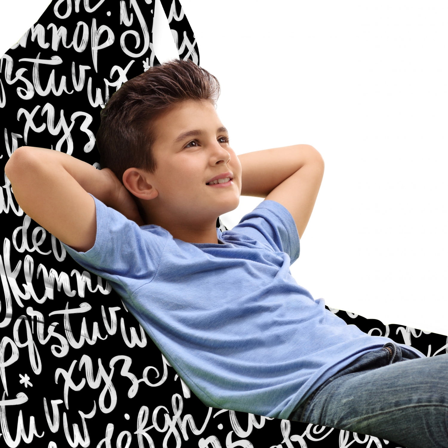 Alphabet Lounger Chair Bag, Custom Typography with Cursive Style ...