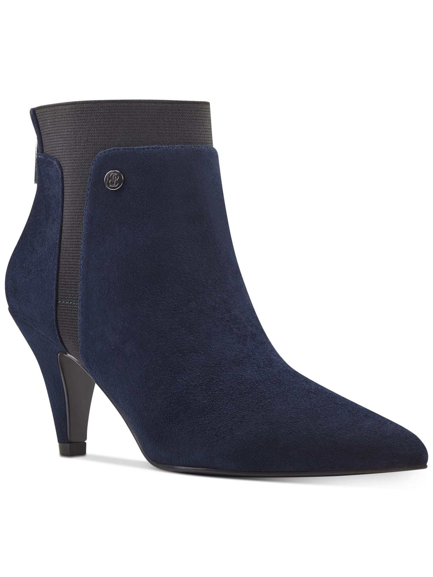 BANDOLINO Womens Navy Elastic Upper Trim Comfort Logo Bari Pointy Toe ...