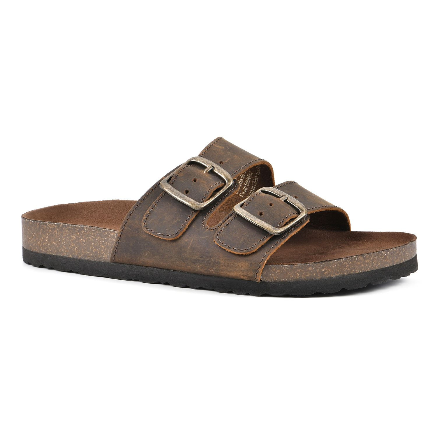Mountain Sole Women's Double Buckle Leather Footbed Sandal - Samsclub.com