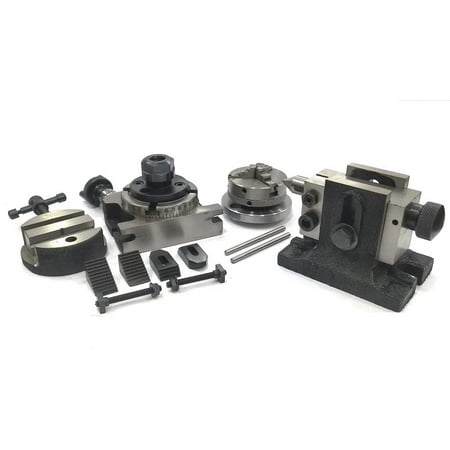 Assorts Rotary Table 3"/ 80 mm With ER20 Collet Adaptor, M6 Clamp Kit ...