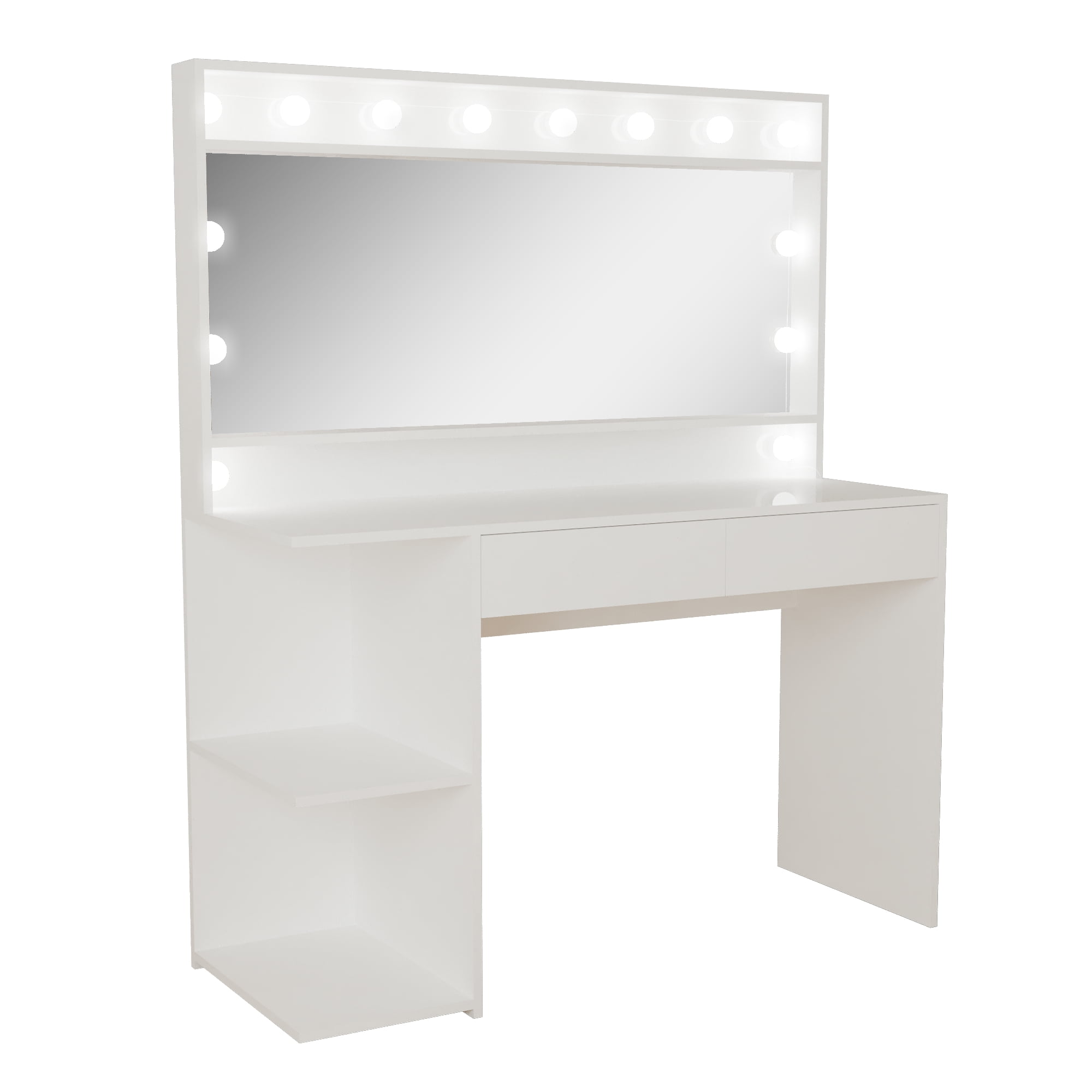 Ember Interiors Emery Modern Painted Vanity Table, Lights, for Bedroom ...