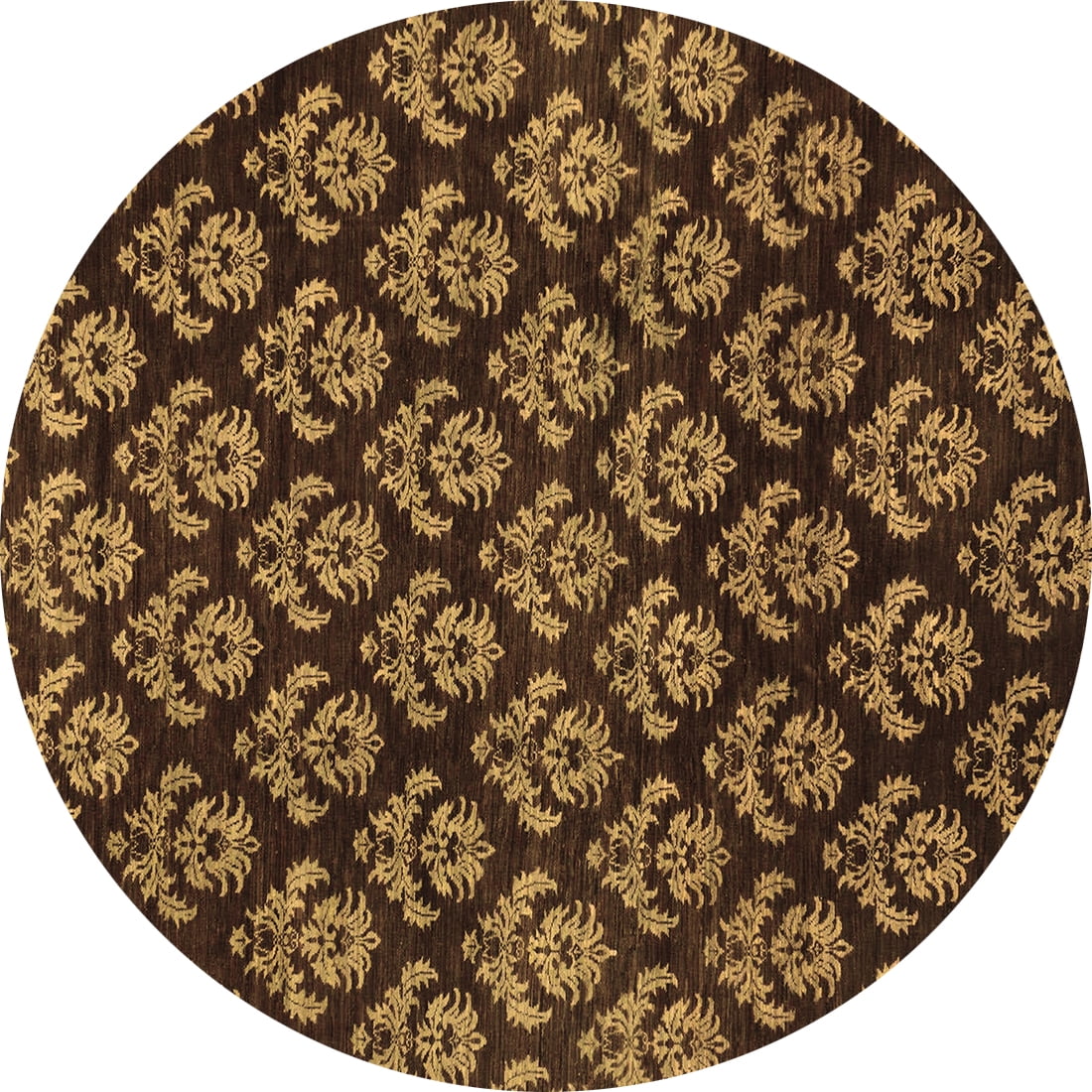 Ahgly Company Indoor Round Abstract Brown Modern Area Rugs, 4' Round ...