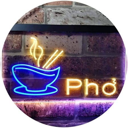Pho Vietnamese Noodles Restaurant Dual Color LED Neon Sign White ...