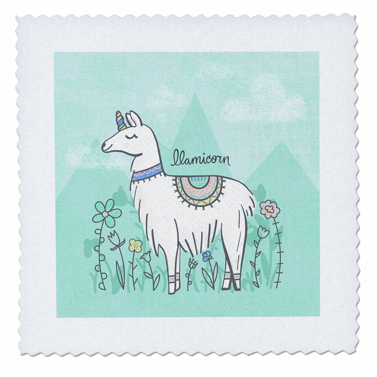 Funny mythical llama crossed with a unicorn, a llamicorn 12x12 inch ...