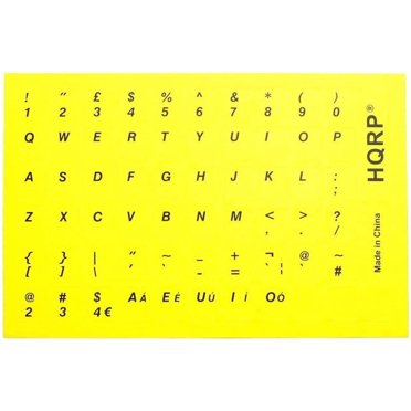 HQRP English QWERTY Laminated Keyboard Stickers for All PC & Laptops ...