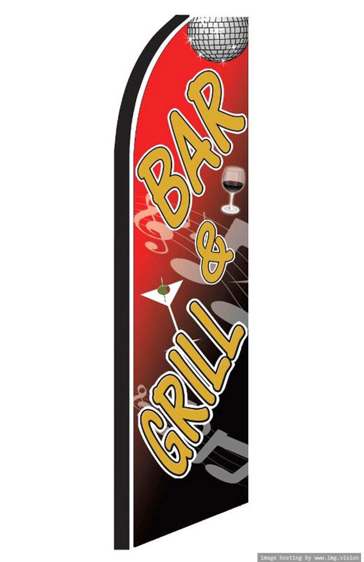 BAR & GRILL Swooper Flag (Hardware Not Included) |Advertisement ...
