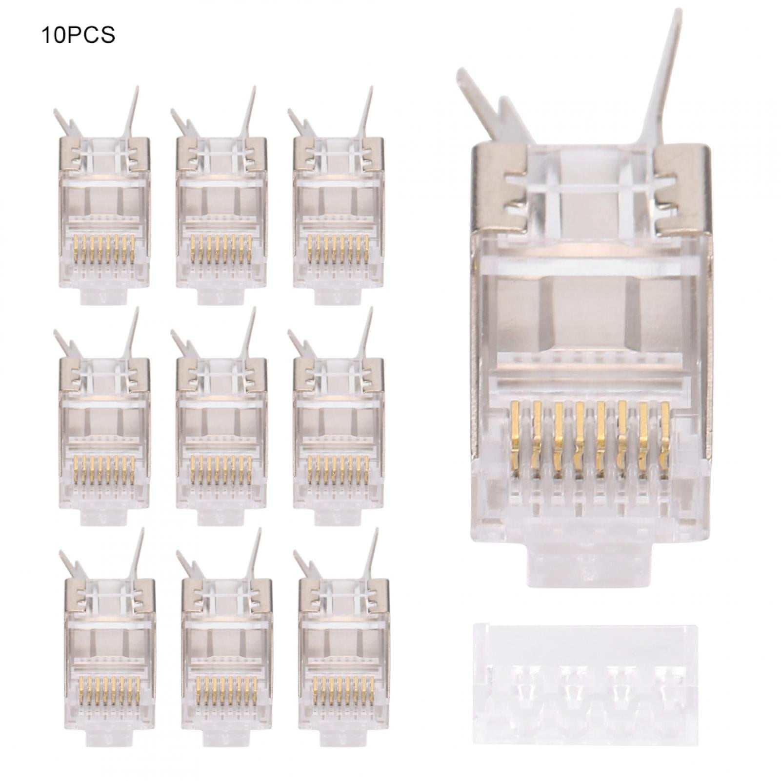 10 Uds. Conectores de servidor de red de comunicación blindados RJ45 ...
