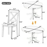 5 Piece Round Dining Table Set, Kitchen Table Sets Dinette Set for ...