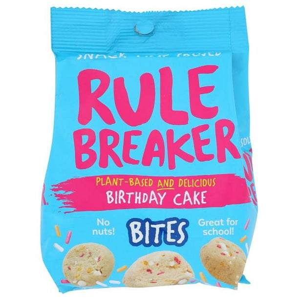 Rule Breaker Snacks: Bites Birthday Cake, 4 Oz - Walmart.com