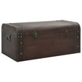 vidaXL Treasure Chest with Latches Toy Box Living Room Dark Brown ...