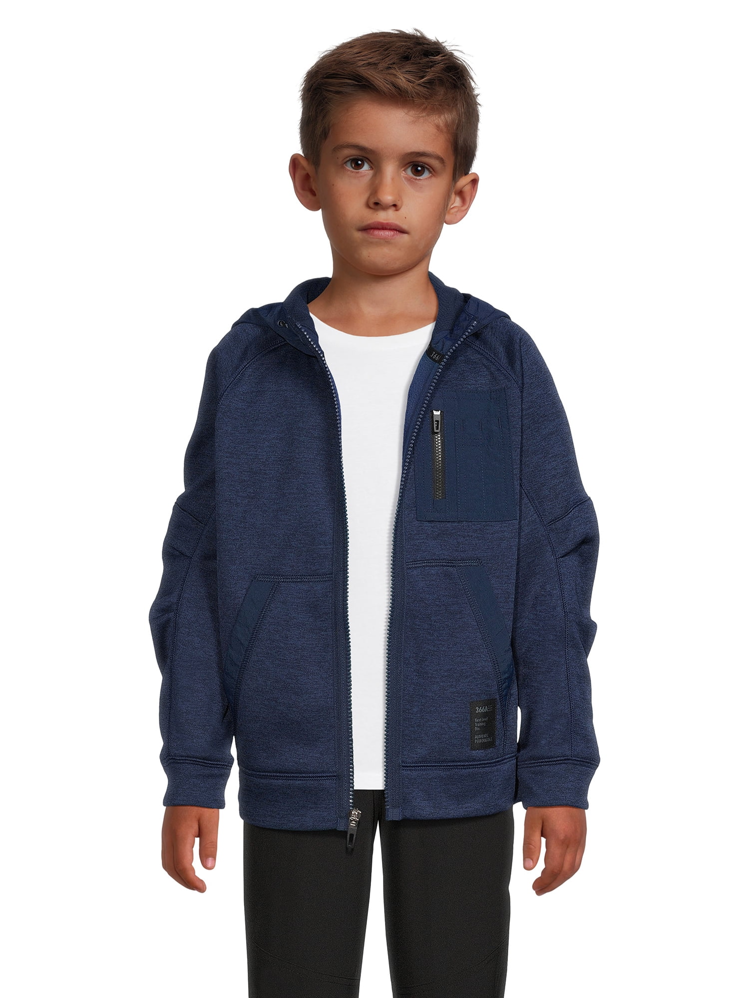 Athletic Works Boys Tech Fleece Zip Jacket, Sizes 4-18 & Husky ...