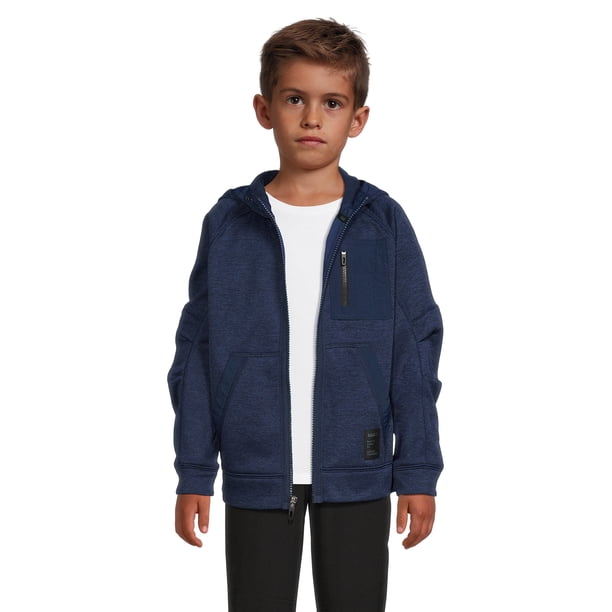 Athletic Works Boys Tech Fleece Zip Jacket, Sizes 4-18 & Husky ...