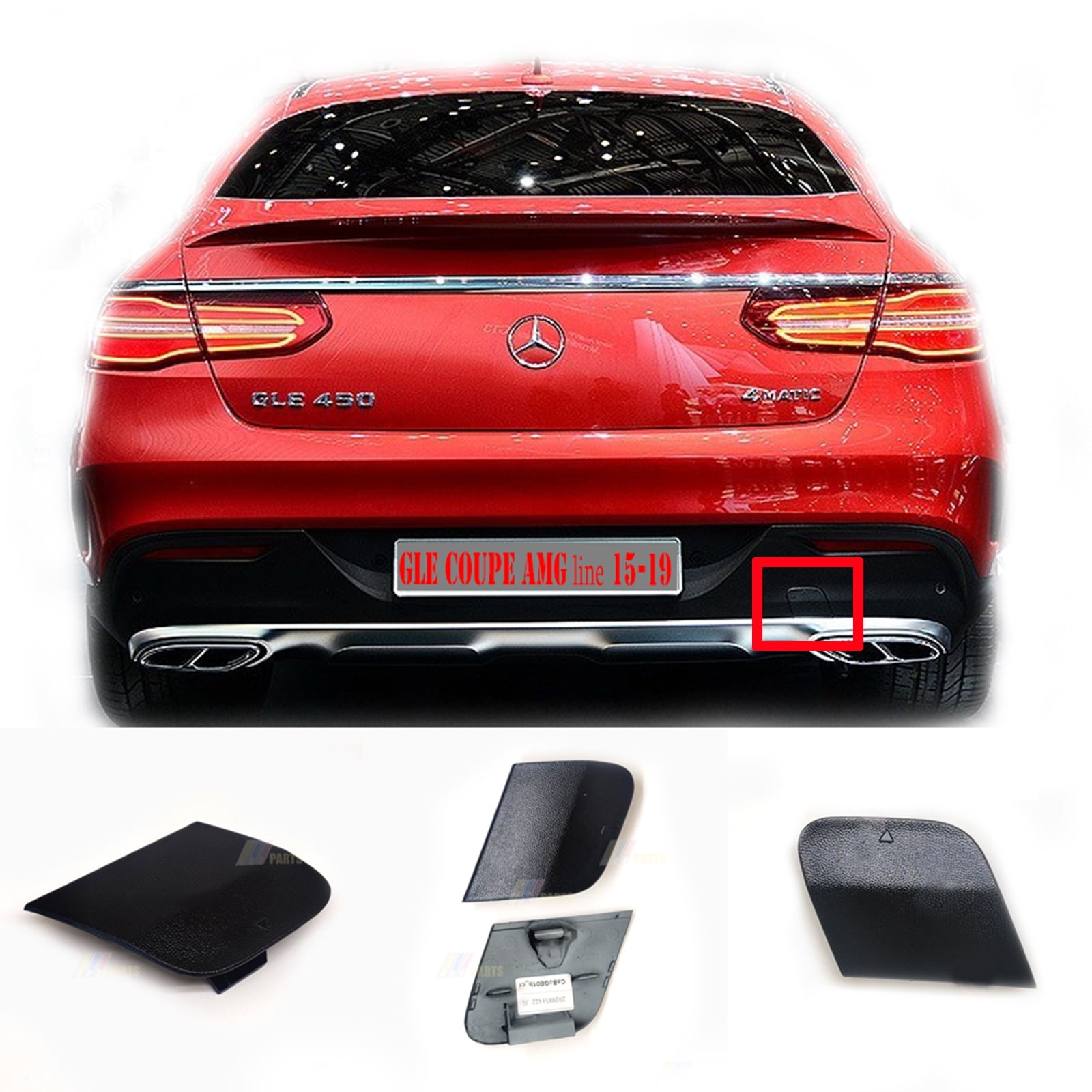 Trimla Rear Tow Cover for 15-19 Mercedes Benz W292 C292 AMG Line Fit ...