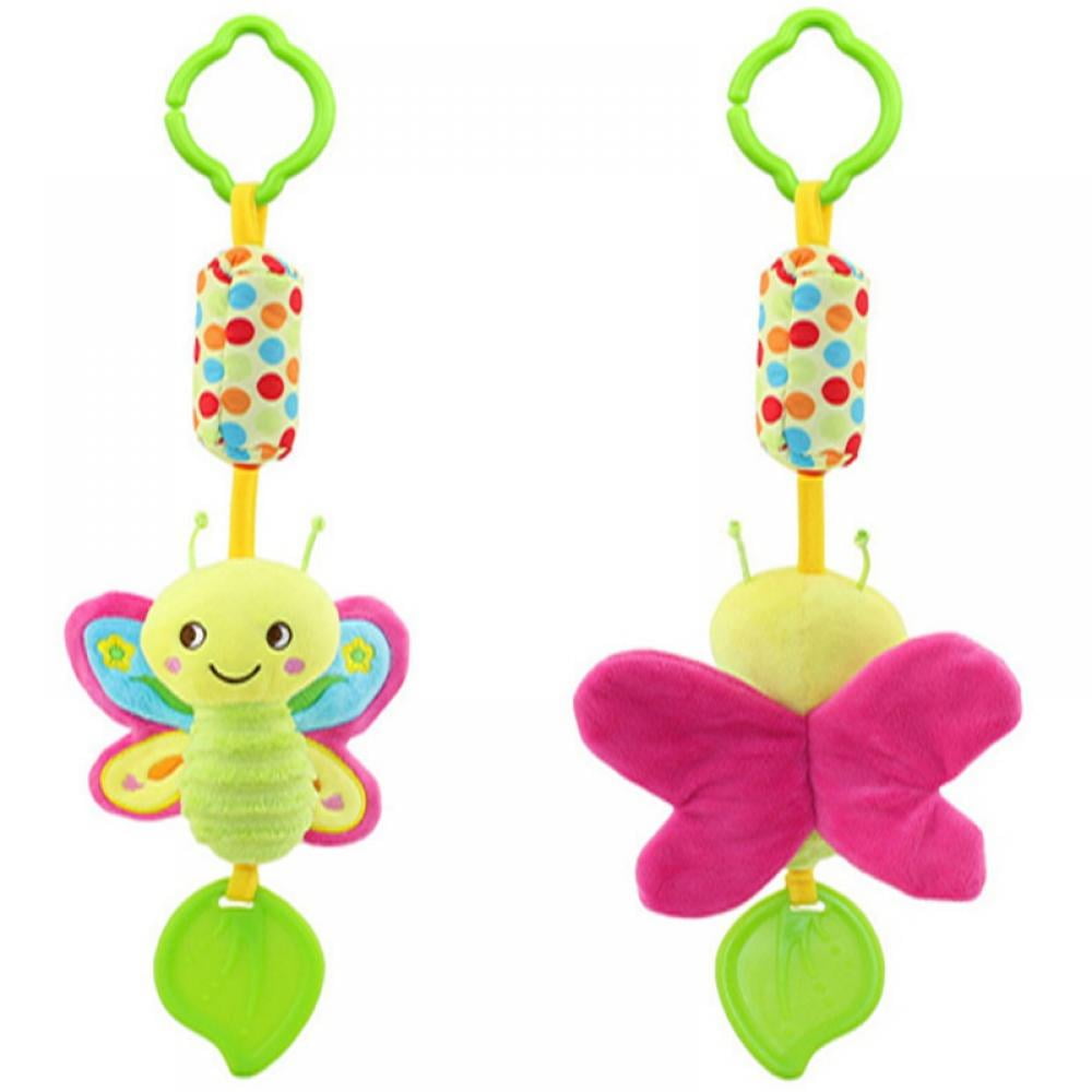Baby Toy Soft Hanging Rattle with Teethers Plush Animal C-Clip Ring ...