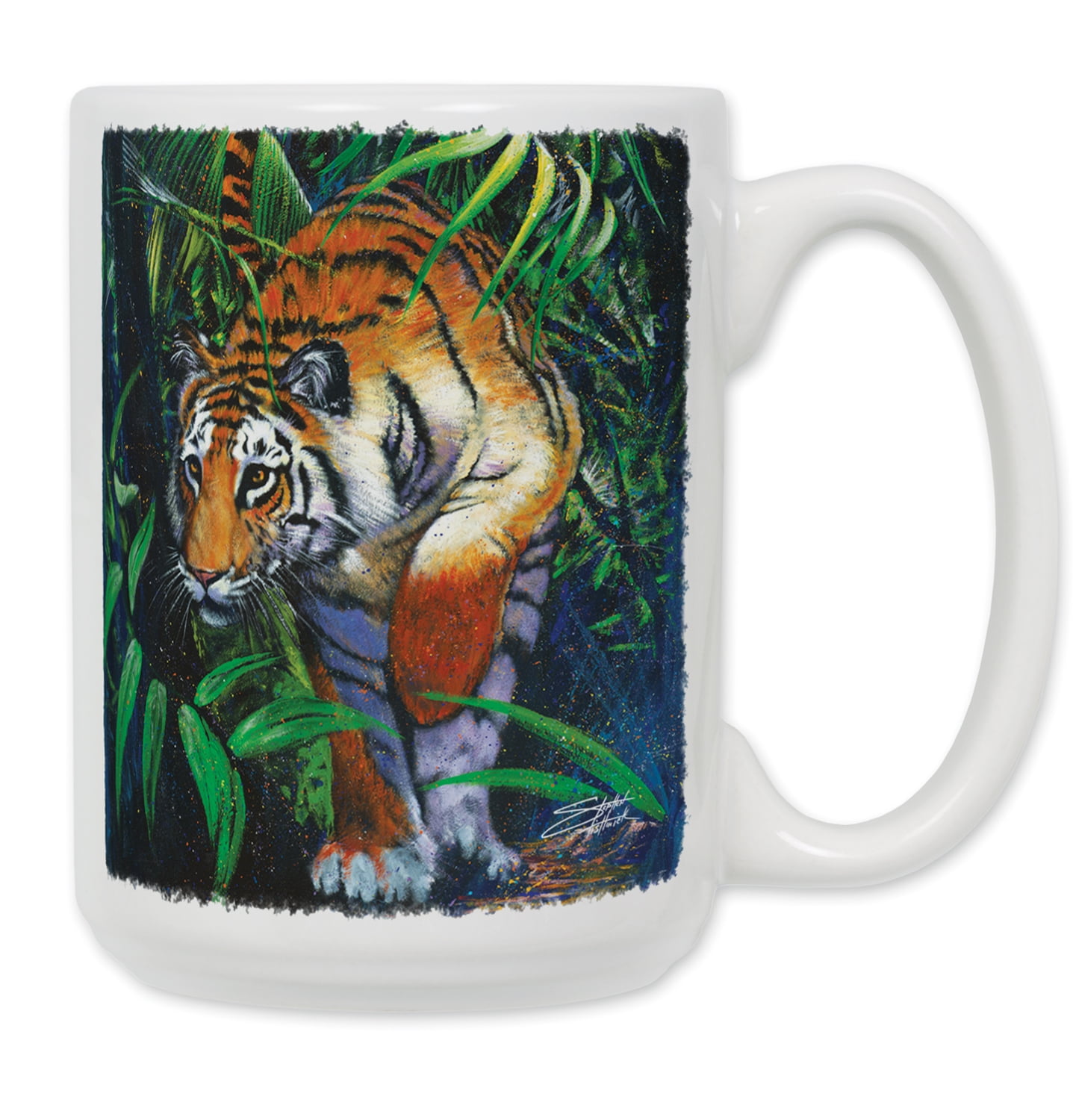15 Ounce Ceramic Coffee Mug - Stalking Tiger - Walmart.com