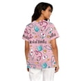 Binienty Nursing Shirt with Medical Doodle Pattern, V Neck Scrub Top ...