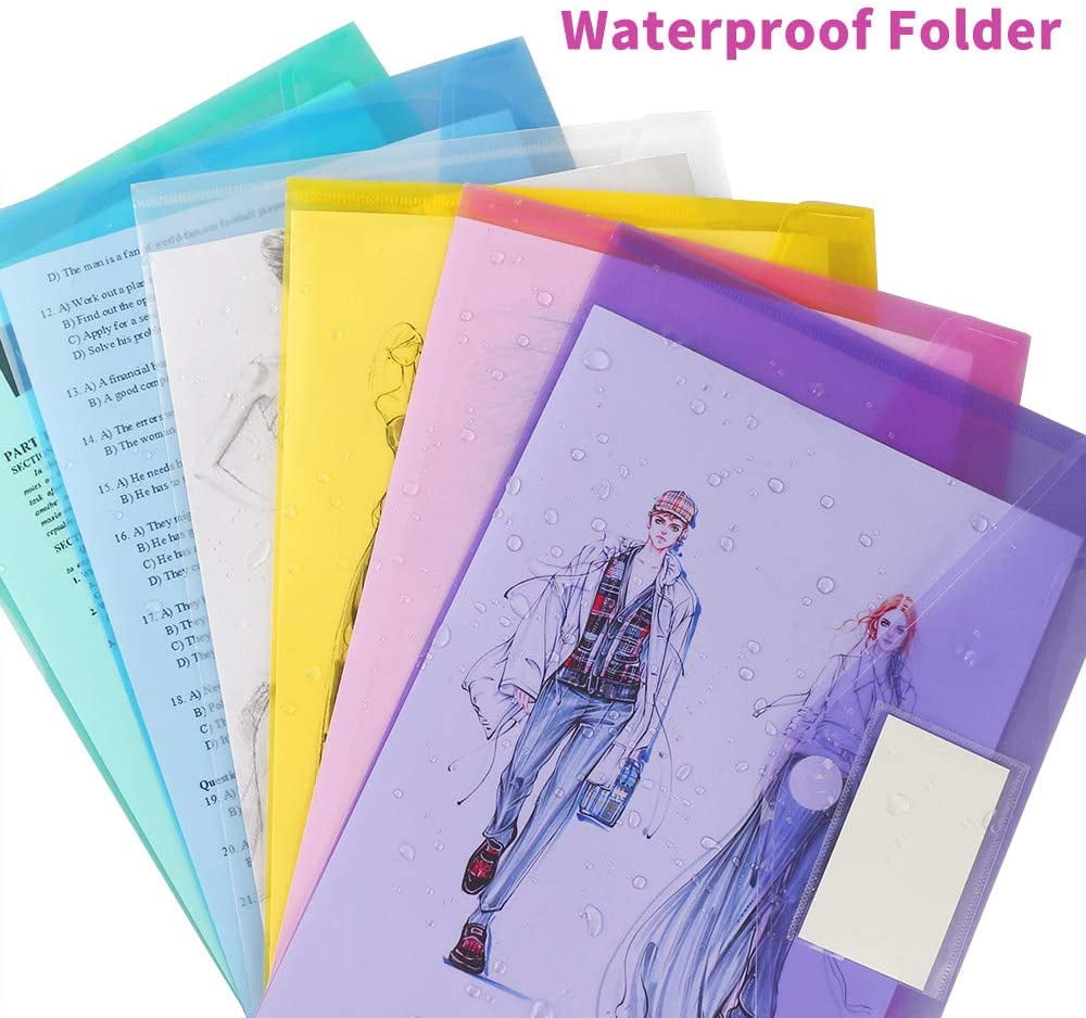 Buy Hook & Loop 10 Pack Clear Plastic Envelopes with Snap Closure Poly ...