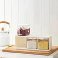 2 Pack 3 Grids Clear Seasoning Box with Handle and Spoon, Seasoning ...