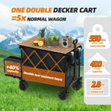 Double Decker Wagon with Table, 550lbs 400L Capacity Folding Heavy Duty ...