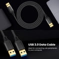 Braided USB3.0 Male to Male Data Cord 5Gbps Sync Support Charging for ...