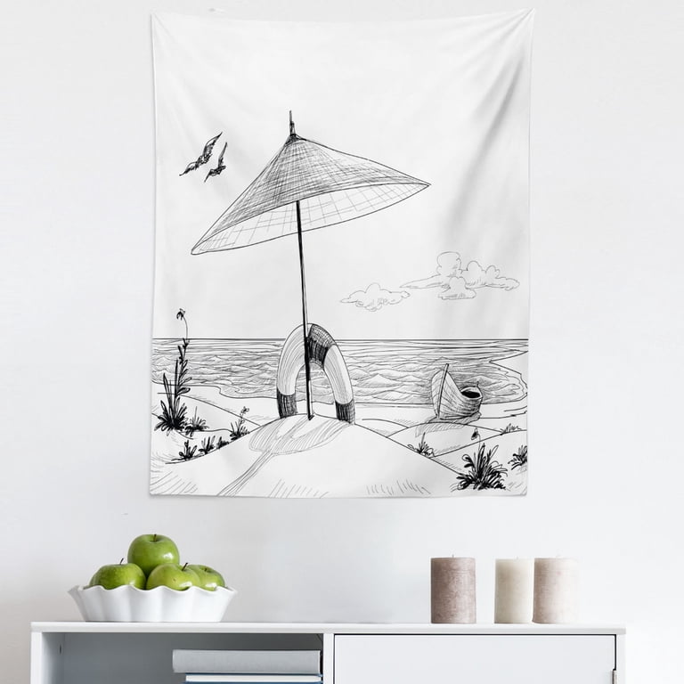 Beach Pencil Drawing