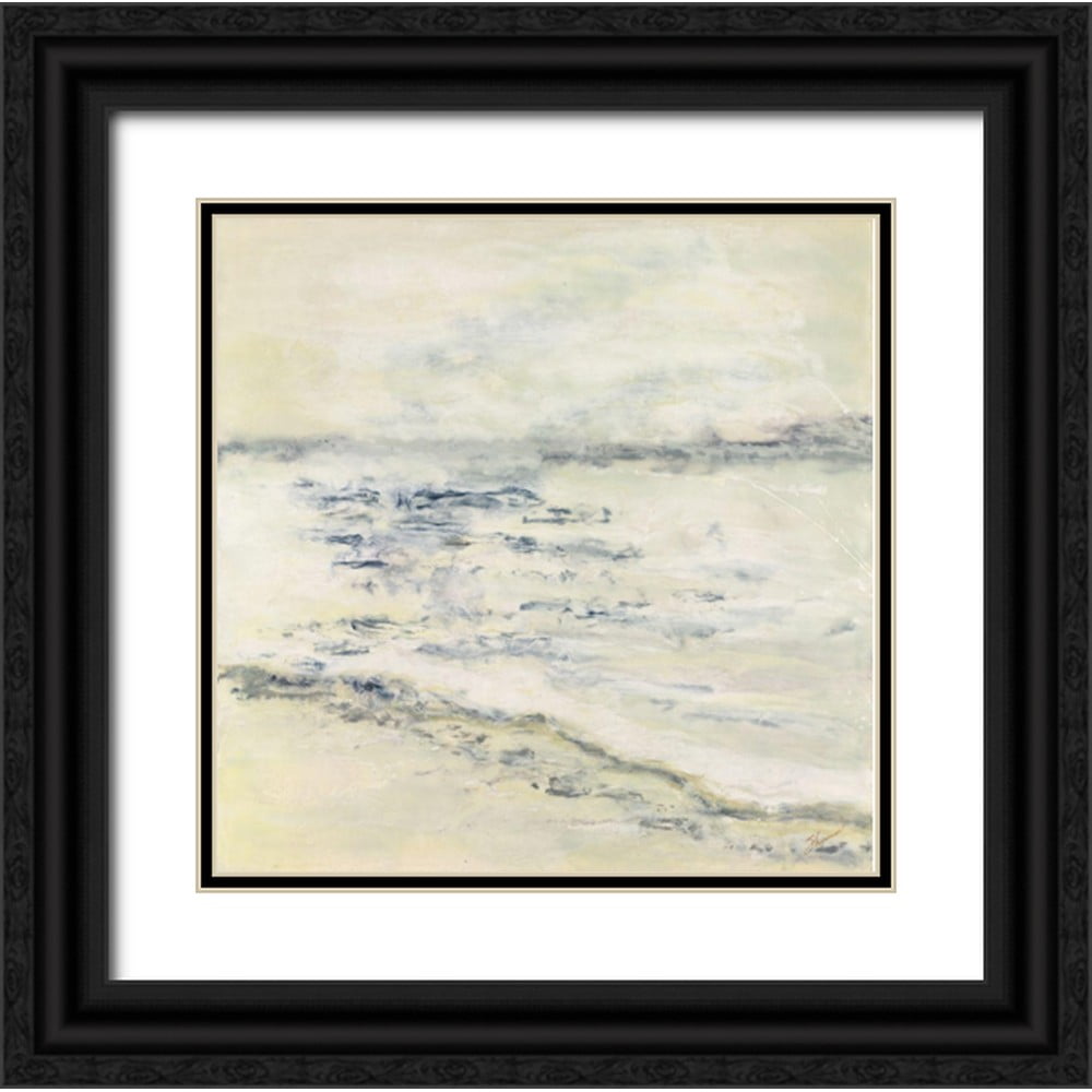 Shanti, Shima 15x15 Black Ornate Wood Framed with Double Matting Museum ...