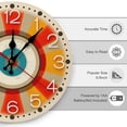 1pc 2D Flat, Silent Round Wall Clock Colorful Clock Face Design Pattern ...