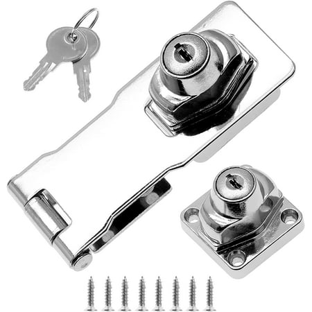 Keyed Hasp Lock 4 Twist Knob Key Locking Hasp Metal Safety Hasp for ...